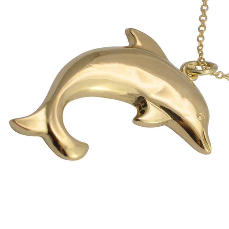 Dolphin 14 Carat Gold Pendant & Chain | Plaza Jewellery English Vintage ...