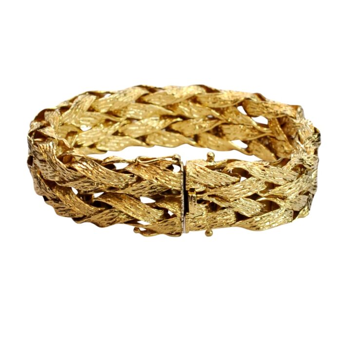 Vintage 18ct Textured Gold Bracelet | Plaza Jewellery English Vintage ...