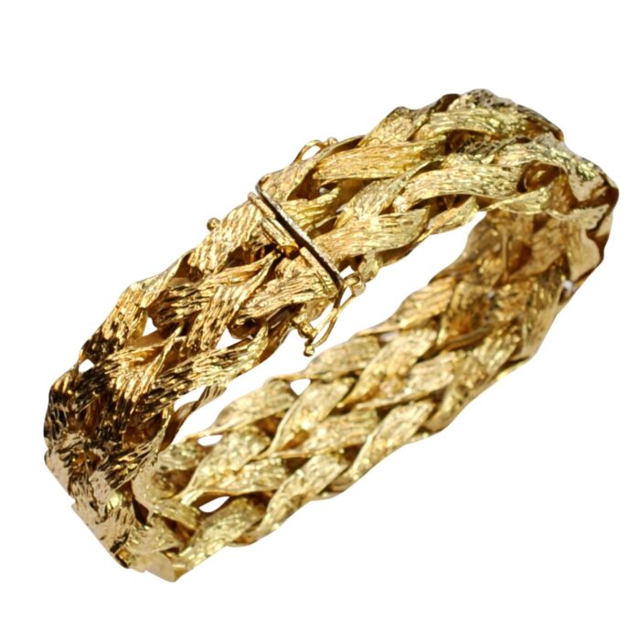 Vintage 18ct Textured Gold Bracelet | Plaza Jewellery English Vintage ...
