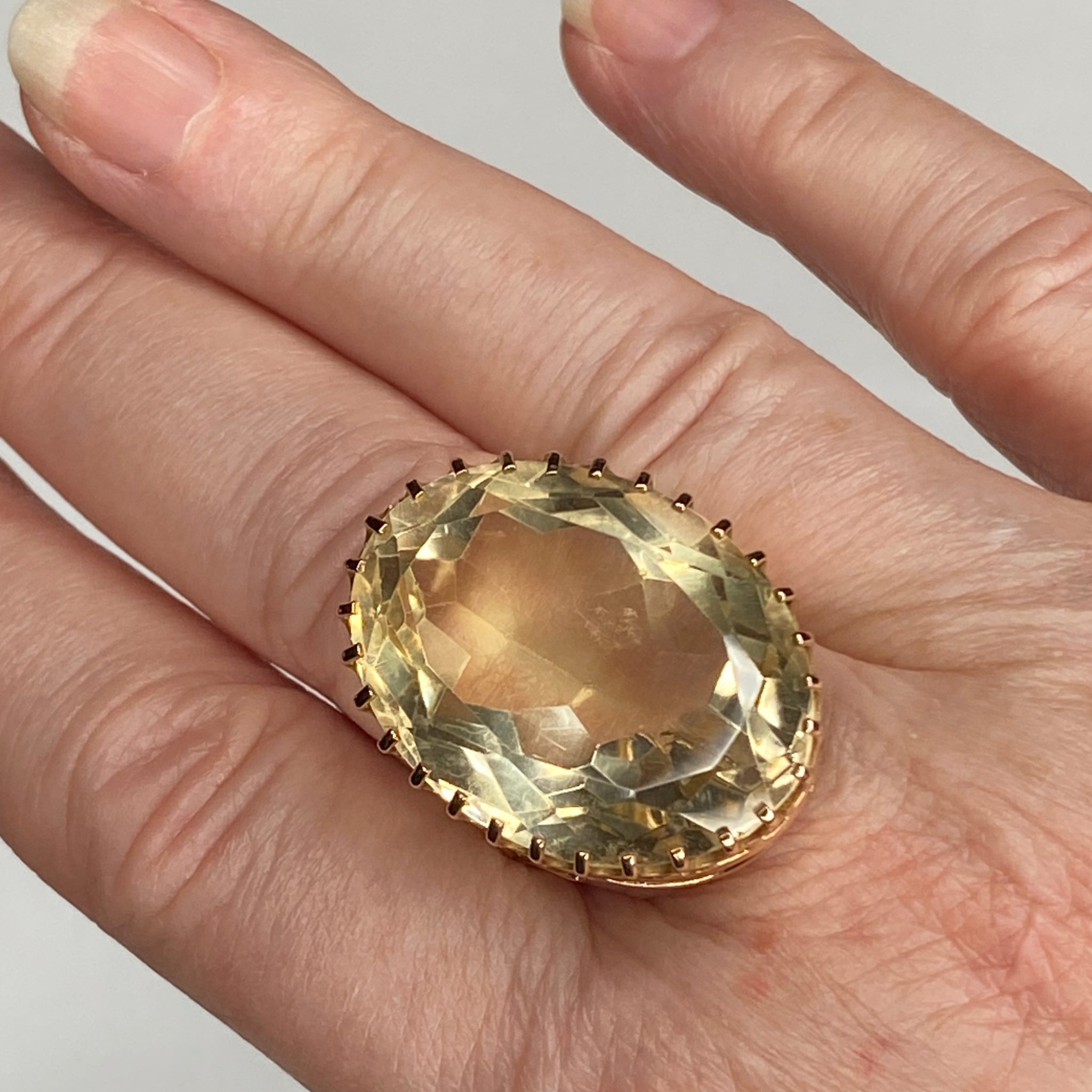 Vintage Large Citrine 9ct Gold Ring - Plaza Jewellery