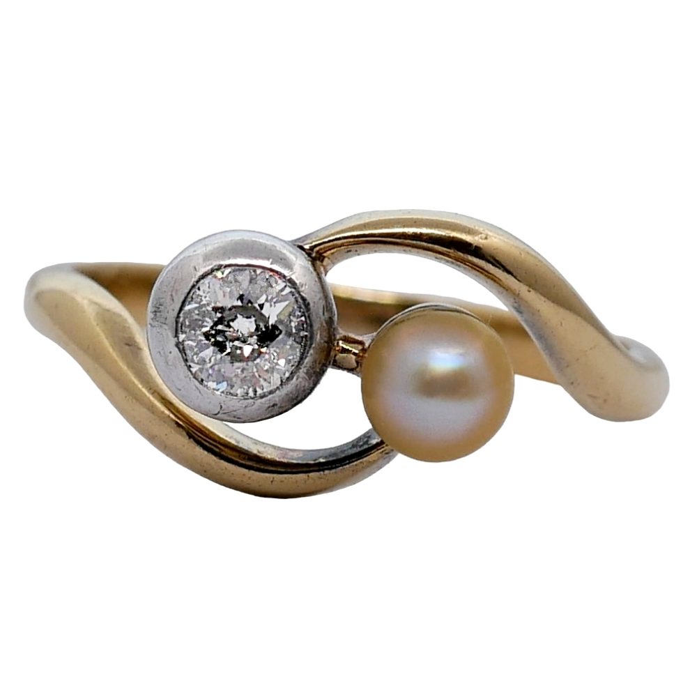 Antique Diamond Pearl Crossover Ring | Plaza Jewellery English Vintage ...